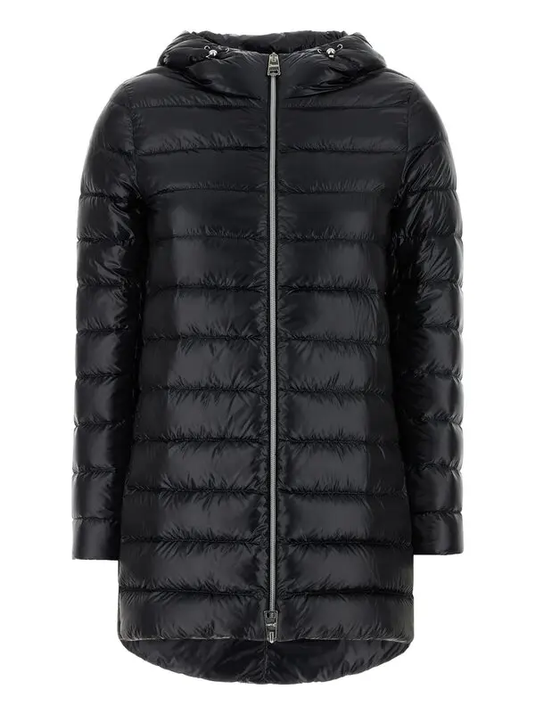 Herno Quilted Down Jacket With Drawstring Hood - Black