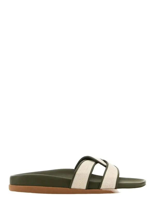 ANCIENT GREEK SANDALS Canvas Desmos Slip-on Slides - White