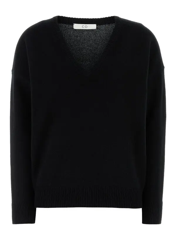 Co Cashmere V-neck Sweater - Black