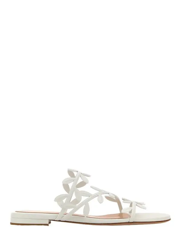 GIANVITO ROSSI Nappa Leather Flavia Slippers - White