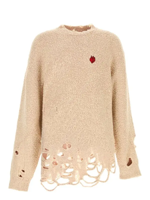 DOUBLET Melange Pastel Cotton Sweater - Pink