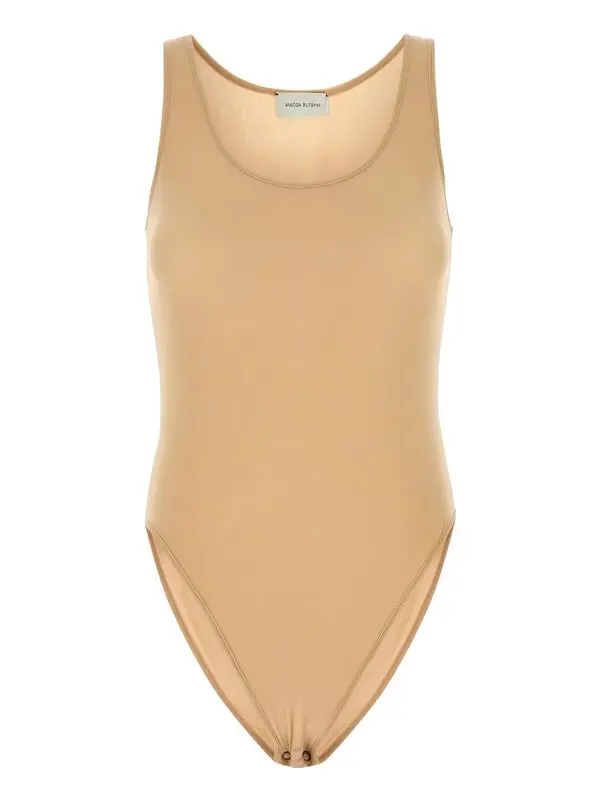 Magda Butrym Stretch Cupro Bodysuit - Light Brown