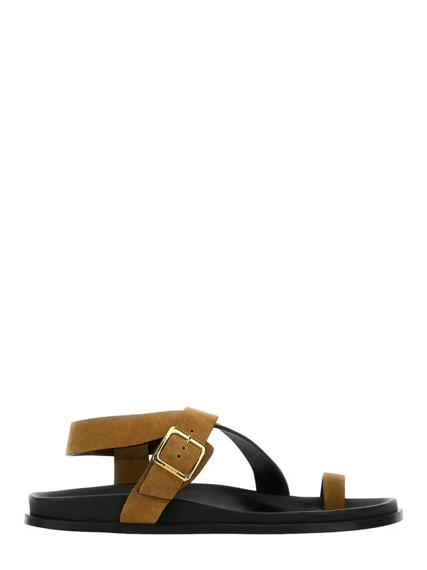 ALOHAS Camel Suede Siren Thong Sandals - Light Brown