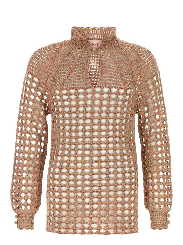 Valentino Garavani Multicolor Crochet Sweater - White