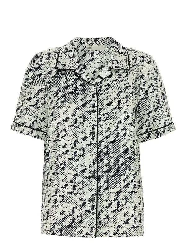 Tory Burch Printed Silk Shirt - White