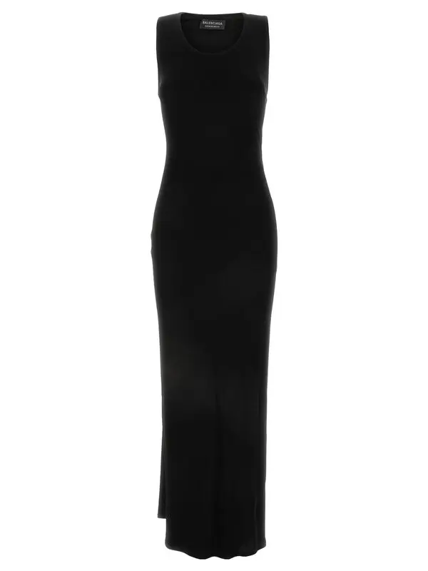 Balenciaga Stretch Viscose Fitted Dress - Black