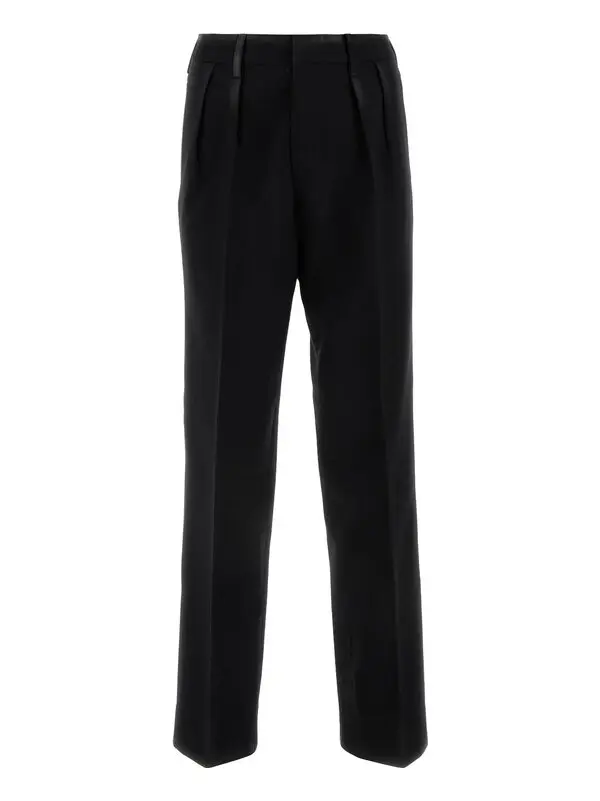 MAISON MARGIELA Wool Trousers With Contrast Stitching - Black