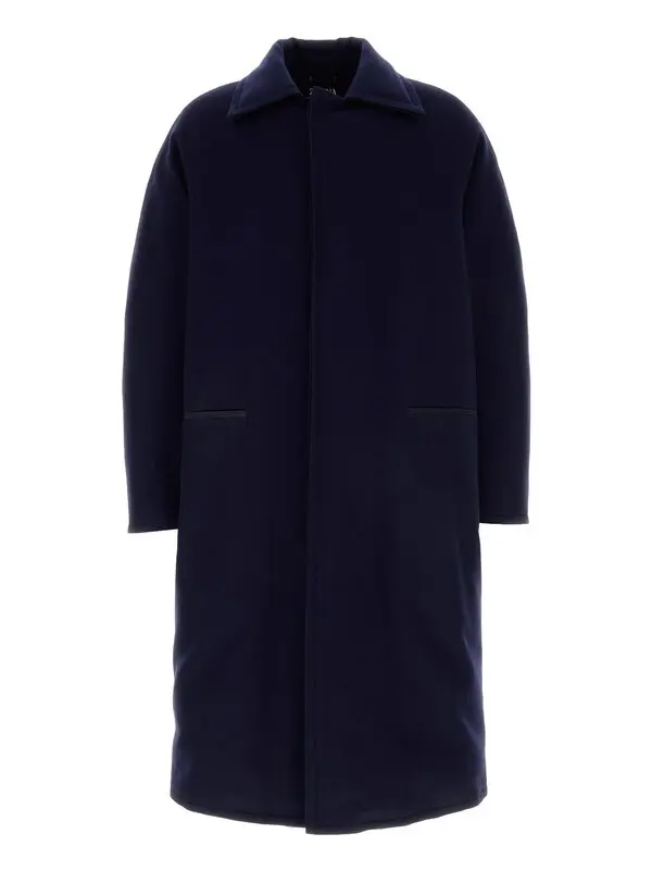 Zegna Navy Wool Coat - Blue