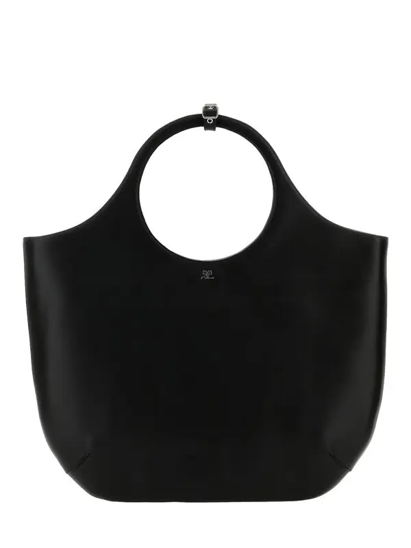COURREGES Leather Large Handbag - Black