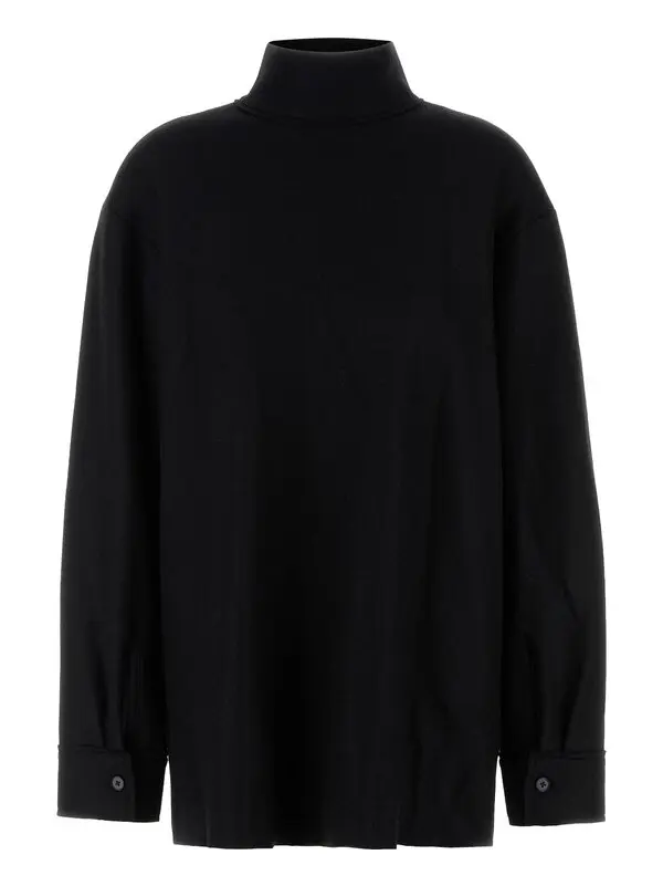 JIL SANDER Wool Blend Blouse - Black