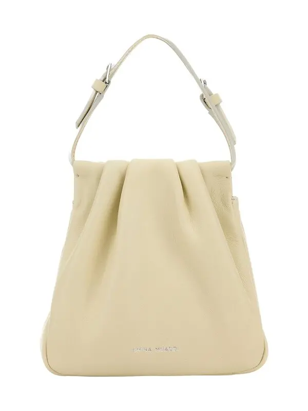 Amina Muaddi Iovry Nappa Leather Handbag With Crystal Embellishments - White