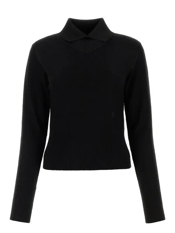JIL SANDER Wool Blend Sweater - Black