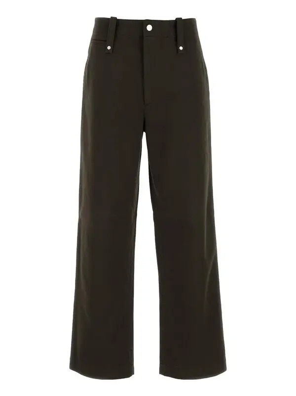 Burberry Wide-leg Cotton Trousers - Brown
