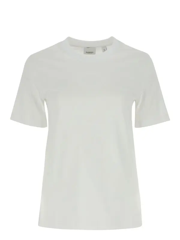 Burberry Cotton T-shirt With Embroidered Logo - White