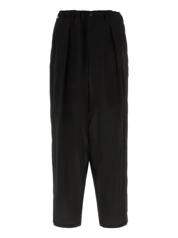 Yohji Yamamoto Crepe Pleated Trousers - Black