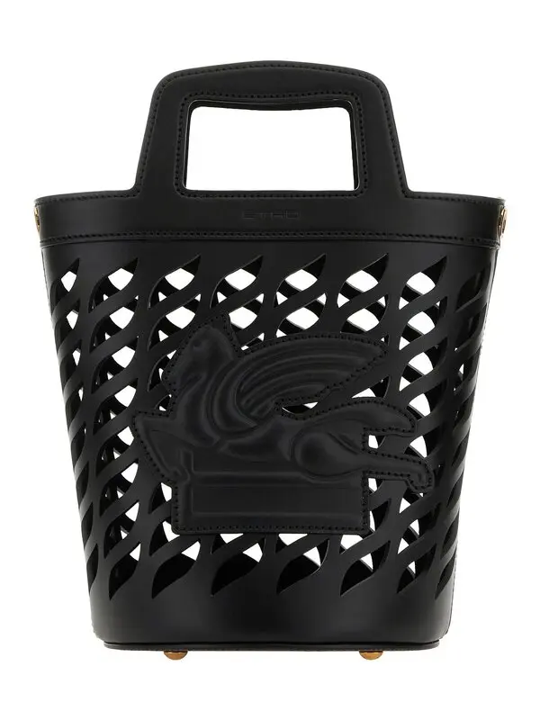 Etro Leather Coffa Bucket Bag - Black