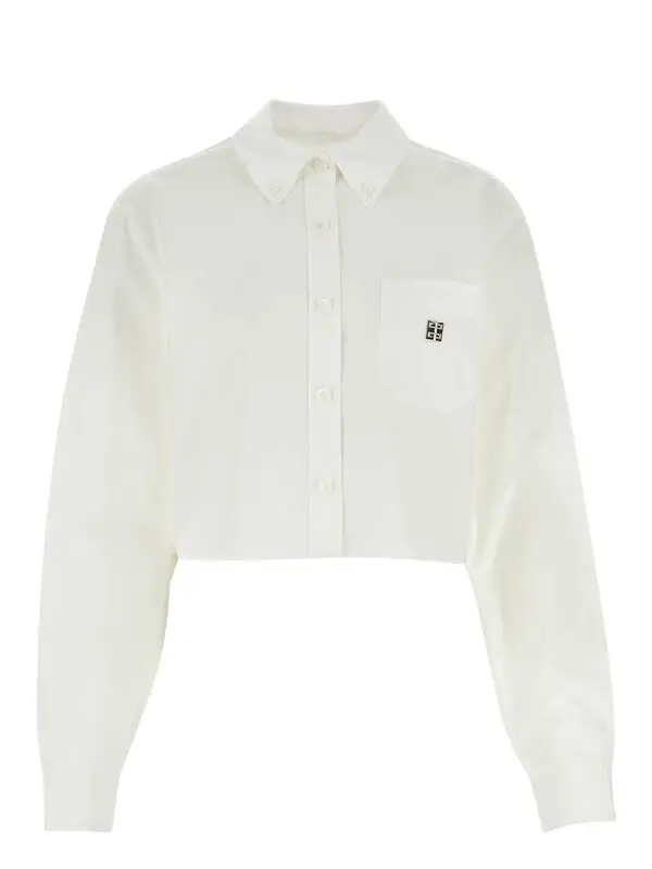 Givenchy Cropped Poplin Shirt - White