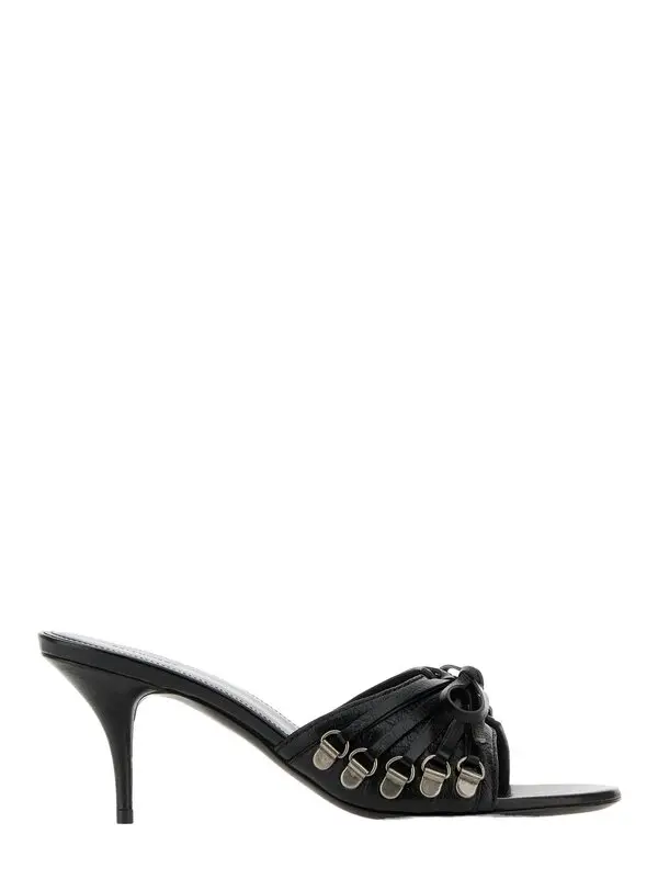 Balenciaga Leather Cagole Mules - Black