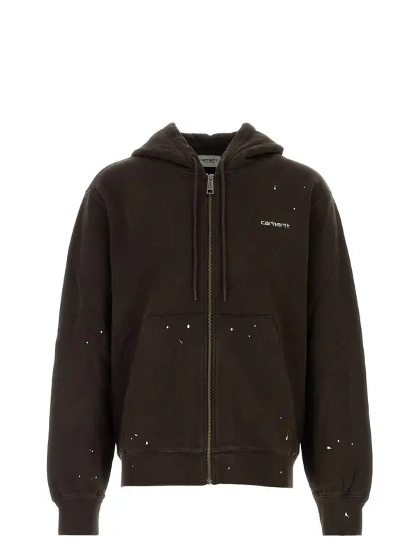 Carhartt Work In Progress Dark Cotton Hooded Painter Jacket - Brown