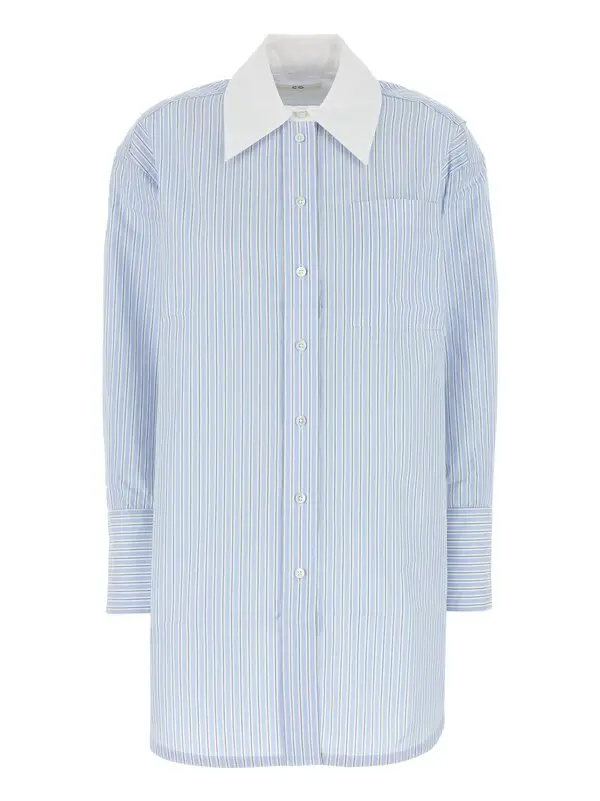 Co Embroidered Poplin Oversize Shirt - White
