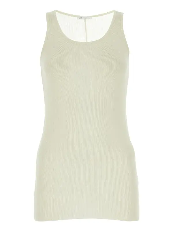 Ami Ribbed Tank Top - White