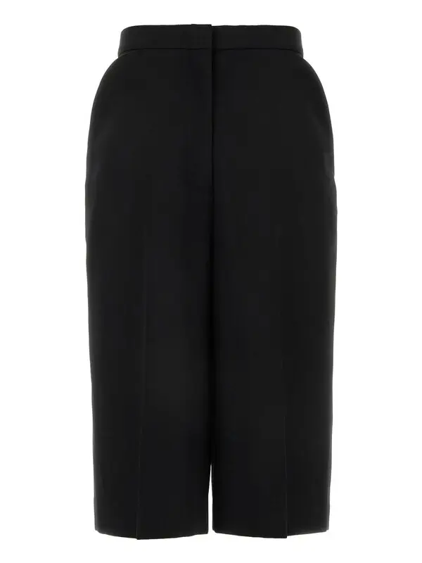 Givenchy Wool Bermuda Shorts With Pleats - Black