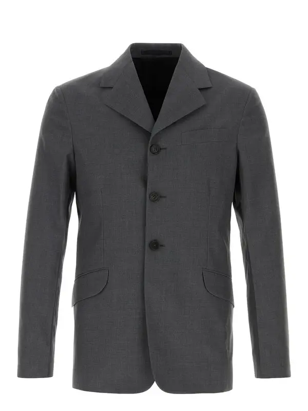 JIL SANDER Graphite Wool Blazer - Grey