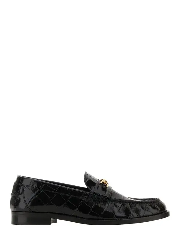 Versace Leather Medusa '95 Loafers - Black