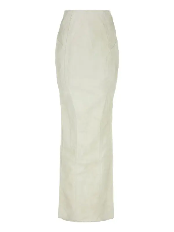 ENTIRE STUDIOS Stretch Denim Channel Skirt - White