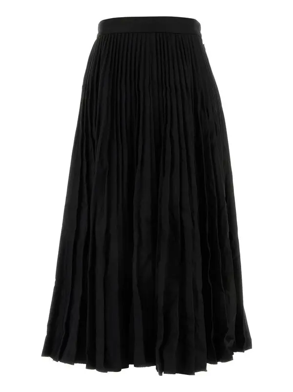 Balenciaga Pleated Wool Skirt - Black