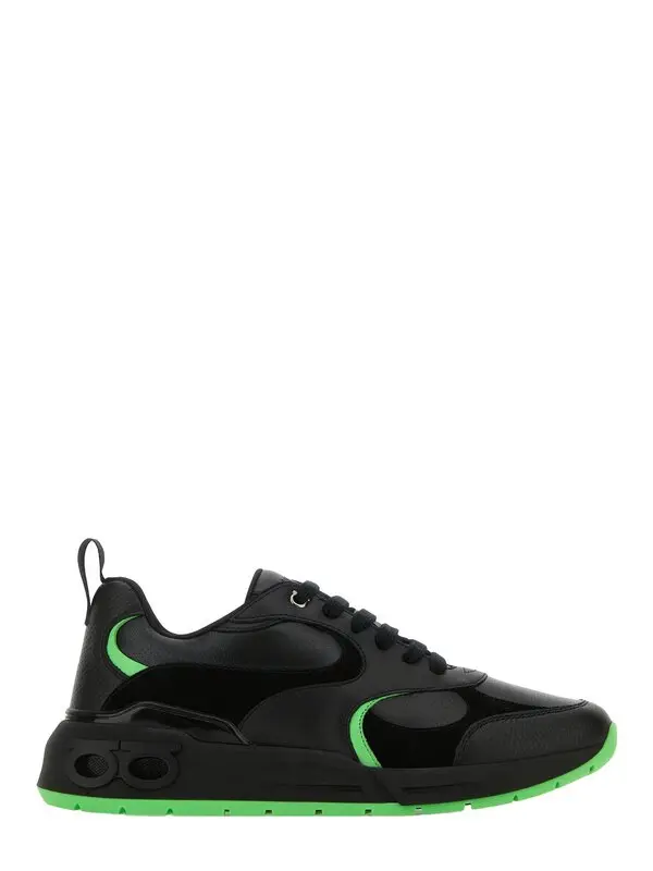 FERRAGAMO Leather Cosimina Sneakers - Black