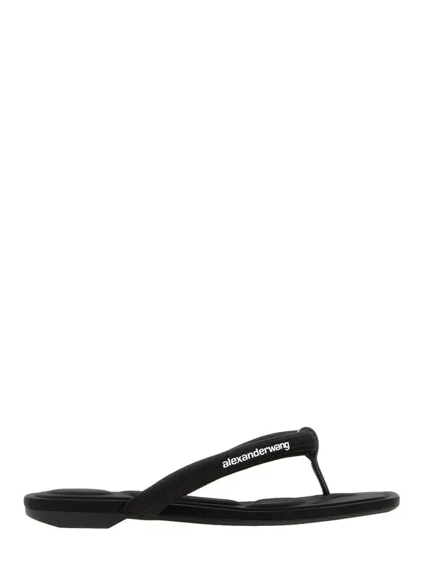 Alexander Wang Fabric Jenna Thong Slippers - Black