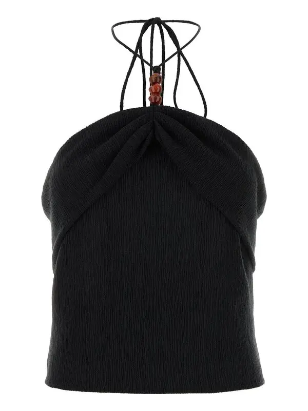 Magda Butrym Embellished Stretch Jersey Top - Black