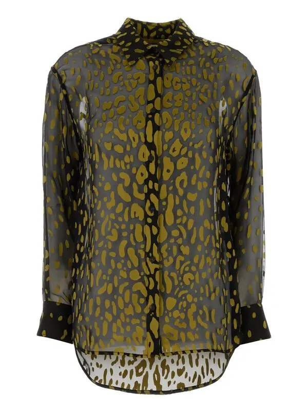 FERRAGAMO Embellished Georgette Shirt - White