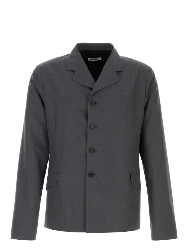 JIL SANDER Dark Wool Blazer - Grey