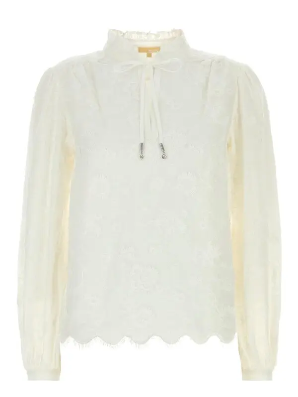 Michael Kors Cotton Embroidered Blouse - White