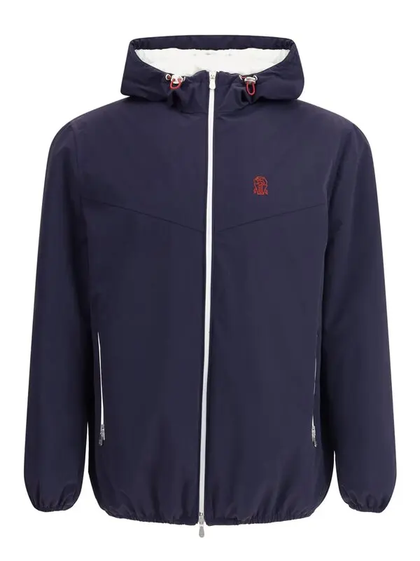 Brunello Cucinelli Quilted Hooded Jacket - Blue
