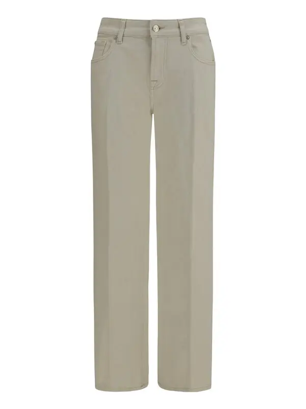 7FOR Calie Straight Leg Jeans - Cream