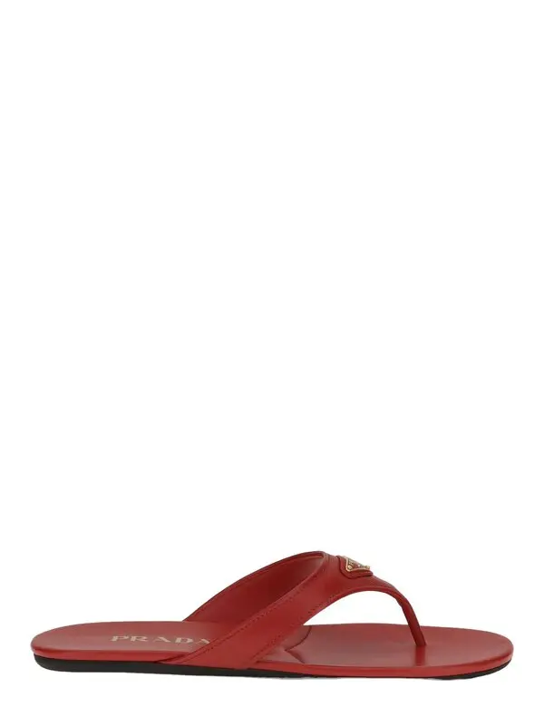 Prada Patent Leather Thong Sandals - Red
