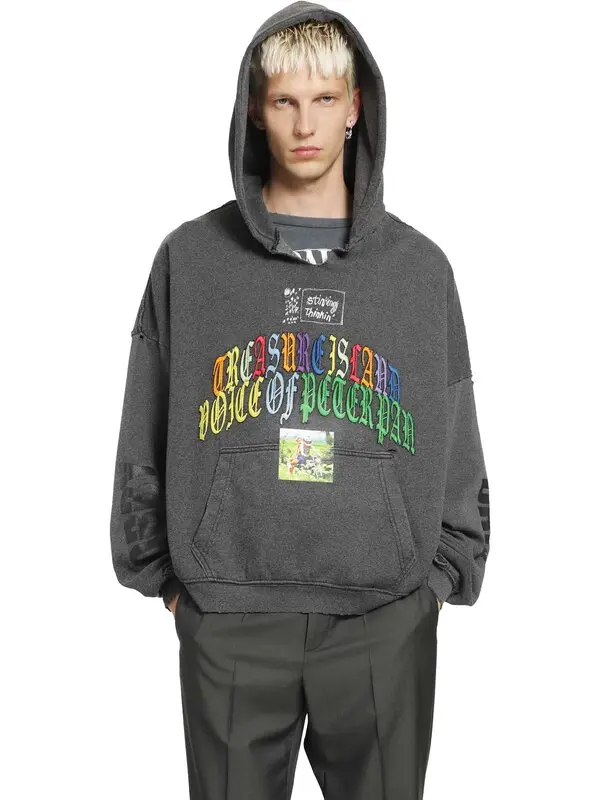 PALY HOLLYWOOD Bobby Driscoll Distressed Hoodie - Grey