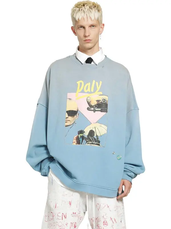PALY HOLLYWOOD Still Life Crewneck Sweater - Blue