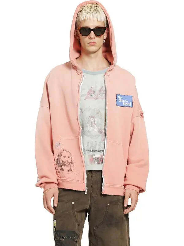 PALY HOLLYWOOD Alta Cienega Zip-up Hoodie - Pink