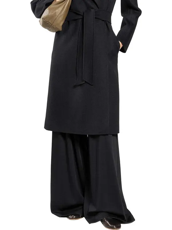 Max Mara Wool Interlock Jersey Wide-leg Trousers - Black