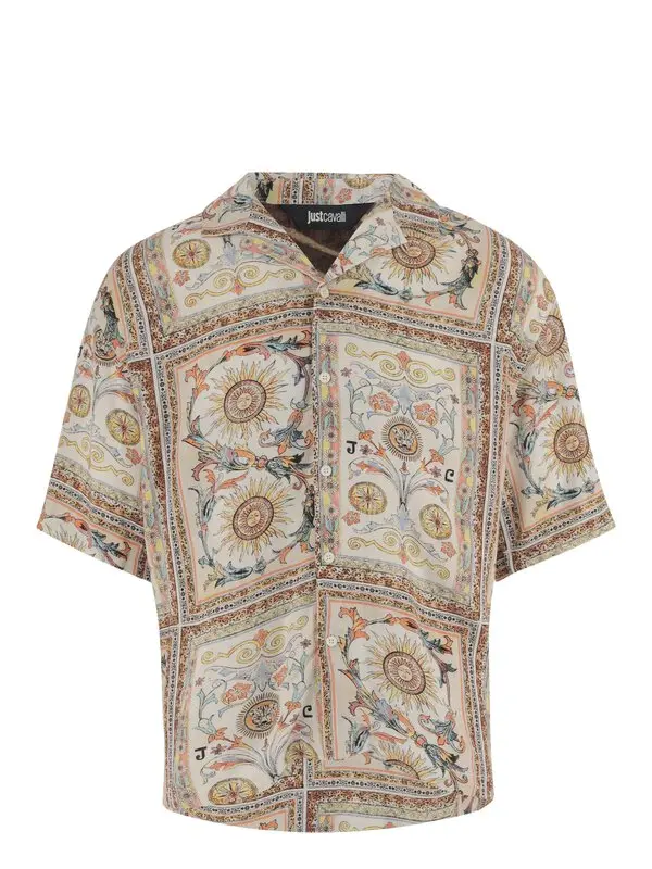 Just Cavalli T-shirt With Floral Print - Multi