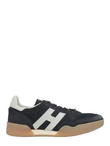 Hogan Suede And Textile Sneakers With Lace-up Closure - Navy
