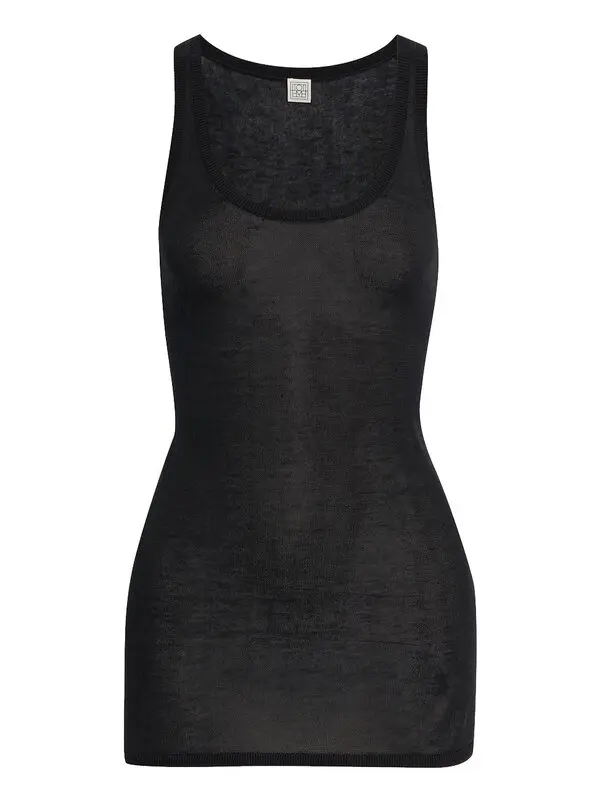 TOTEME Lyocell-blend Ribbed Tank - Black