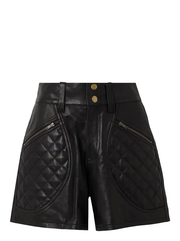 Isabel Marant Étoile Quilted Leather High-rise Shorts - Black