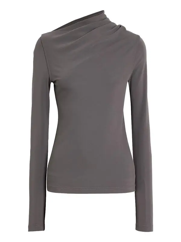 TOTEME Draped Stretch-jersey Top - Anthracite