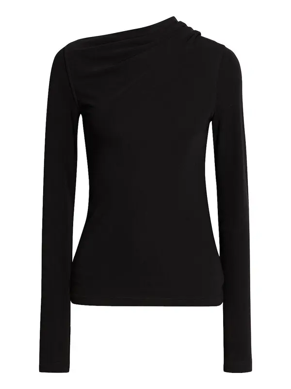 TOTEME Draped Stretch-jersey Top - Black