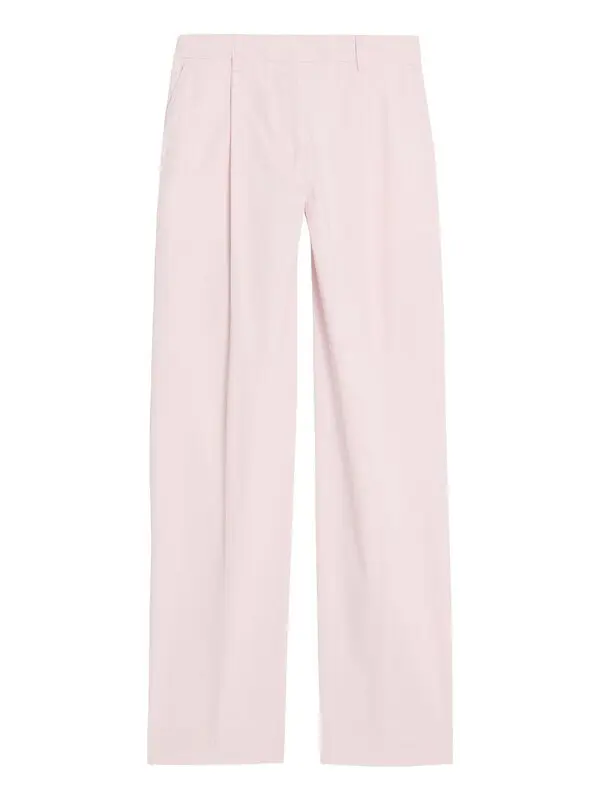 TOTEME Pleated Cotton Twill Wide-leg Pants - Baby Pink